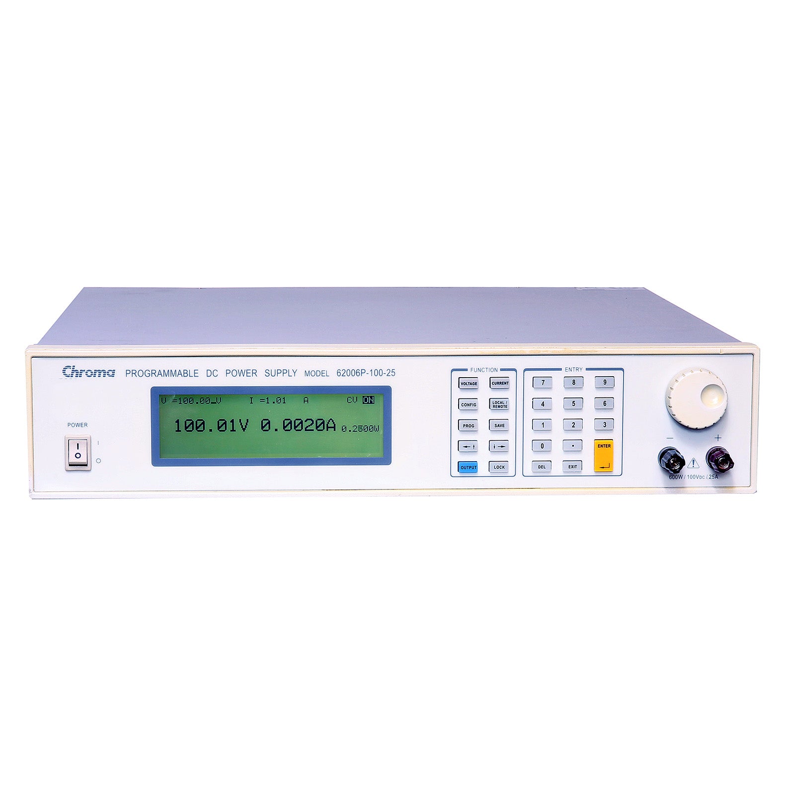 Chroma 62006P-100-25 Programmable DC Power Supply, 100 V, 25 A, 600 W
