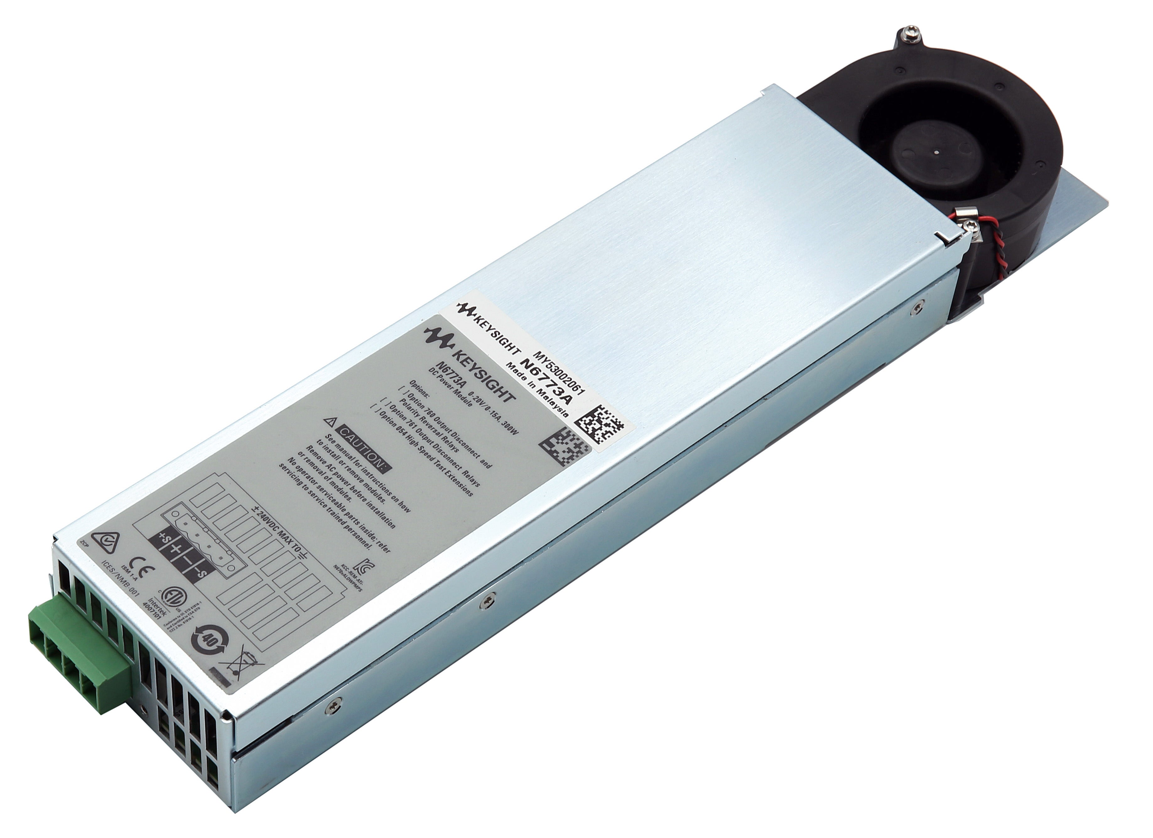 Keysight N6773A DC Power Module, 0 to 20 Vdc, 0 to 15 A, 300 W